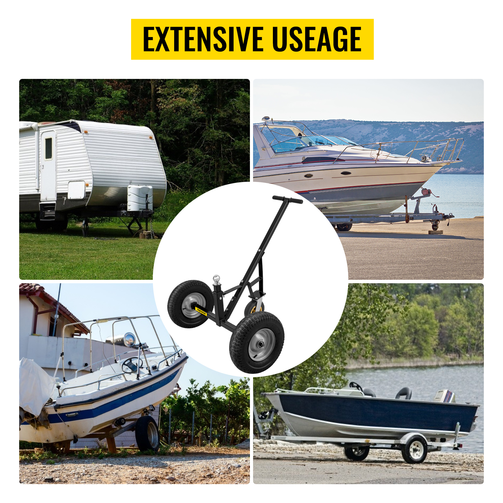 VEVOR Adjustable Trailer Dolly, 800 Lbs Capacity Trailer Mover Dolly ...