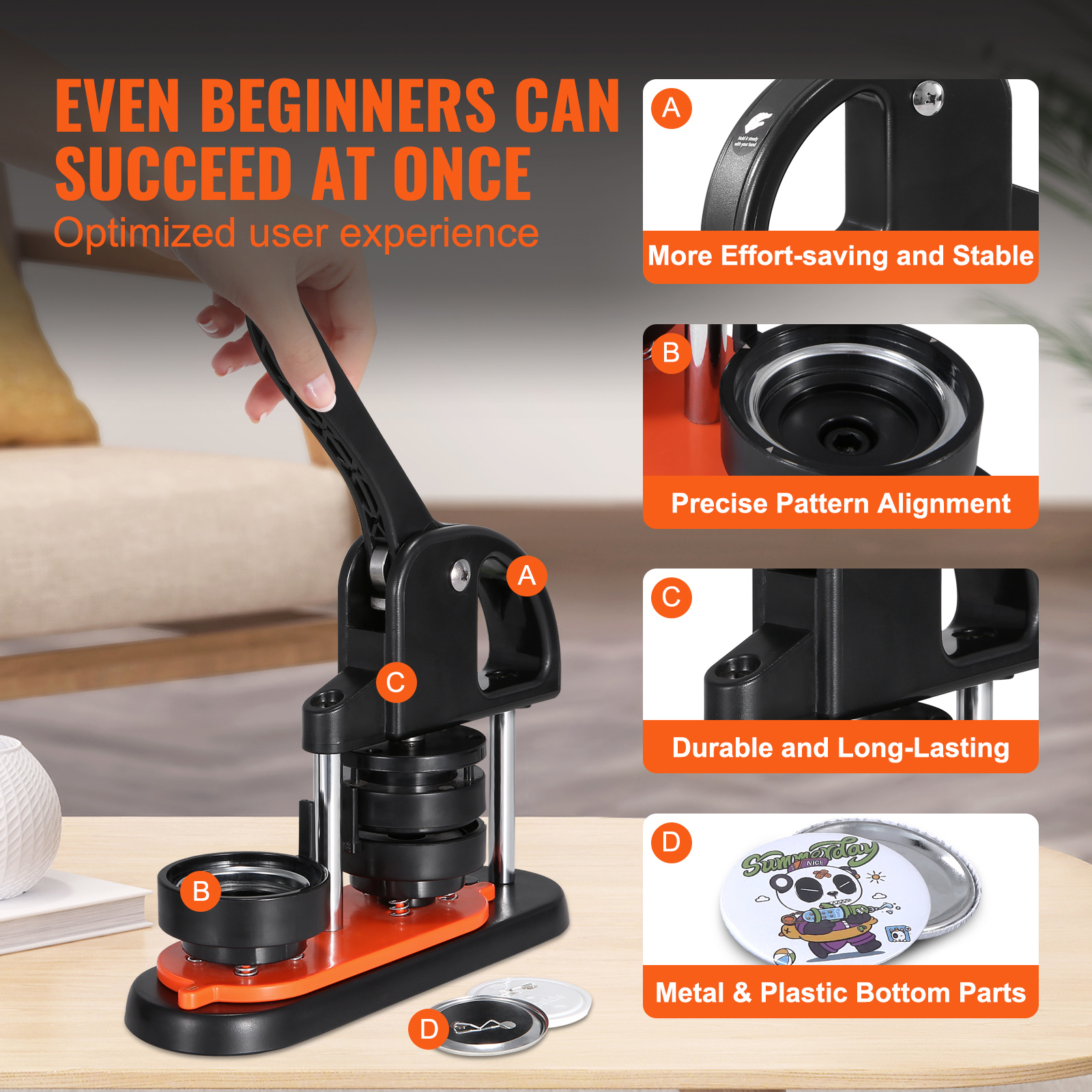 Button Maker Machine Pin Badge Maker 2.28"/1.25"/0.98"/3-in-1 Badge ...