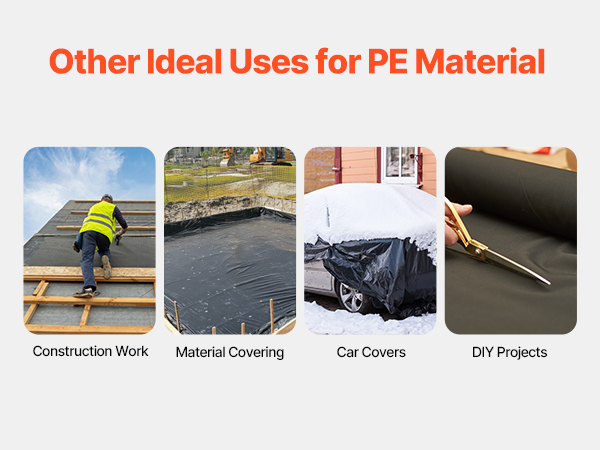 VEVOR 10 Mil Plastic Sheeting Heavy Duty 10' x 100', Thick Plastic ...