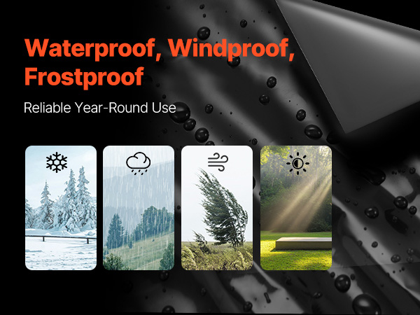 VEVOR 14Mil Plastic Sheeting Roll 10 x 100 FT Heavy Duty Film Black & White | VEVOR CA