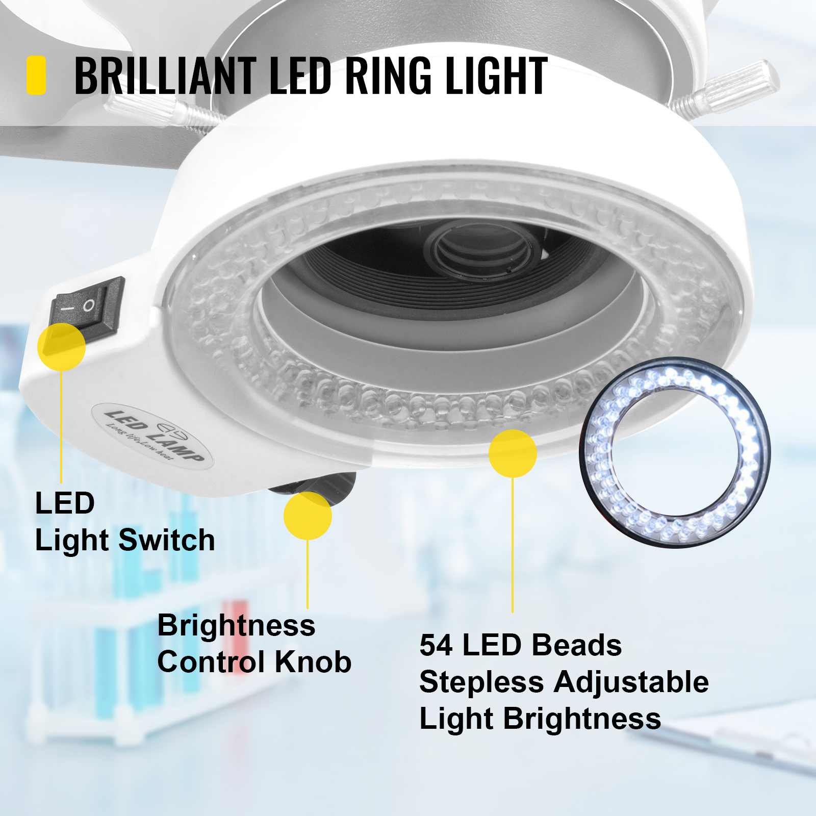 Vevor Trinocular Stereo Microscope Zoom Microscope 3.5x-90x 5mp Camera ...