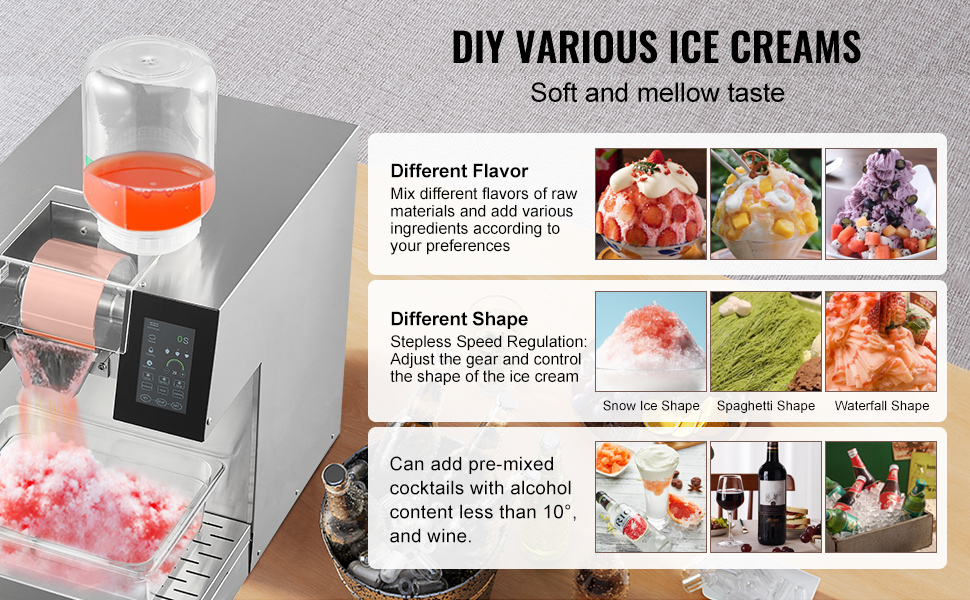 VEVOR Commercial Snowflake Ice Machine 529LBS/24H Stainless Steel for ...