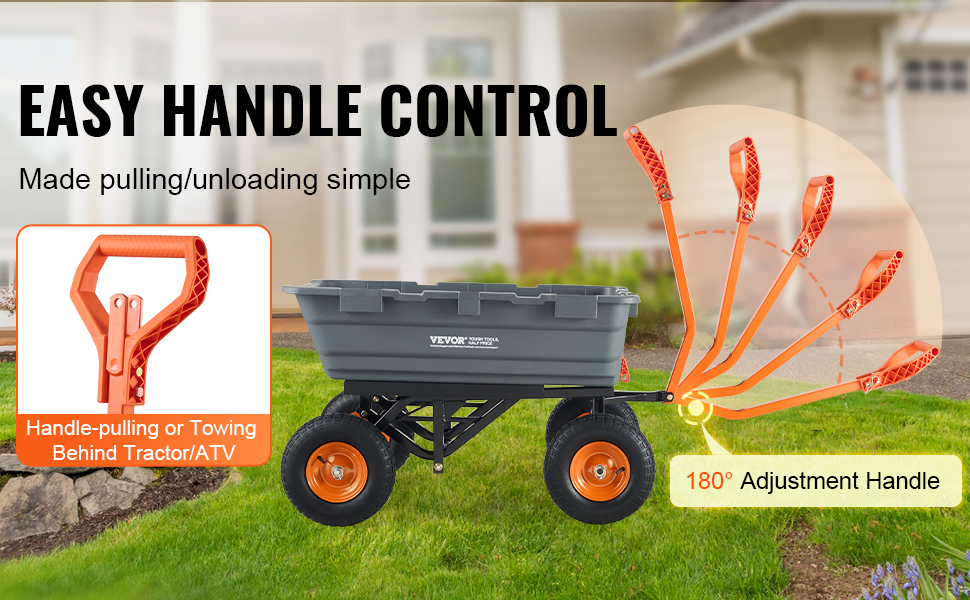 VEVOR Dump Cart, Poly Garden Dump Cart with Easy to Assemble Steel ...