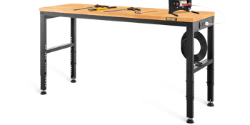 VEVOR Adjustable Height Workbench 72"L x 25"W Work Bench Table w/ Power ...
