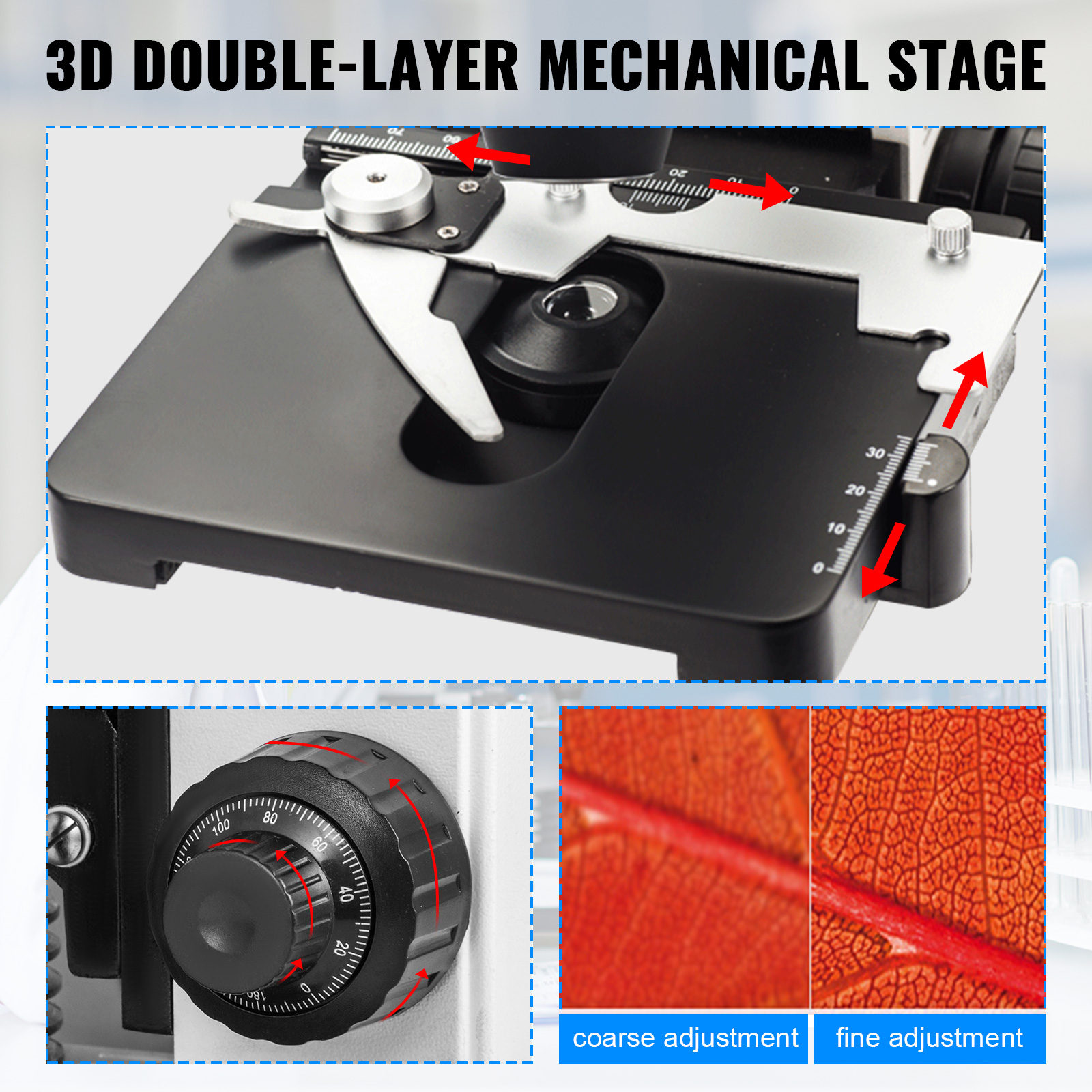 VEVOR Binocular Compound Microscope 40X-2000X Magnification LED Digital ...