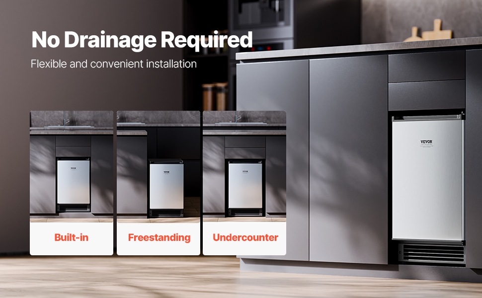 Undercounter Ice Maker 15 Lbs/Day Built-in Ice Maker Machine w ...