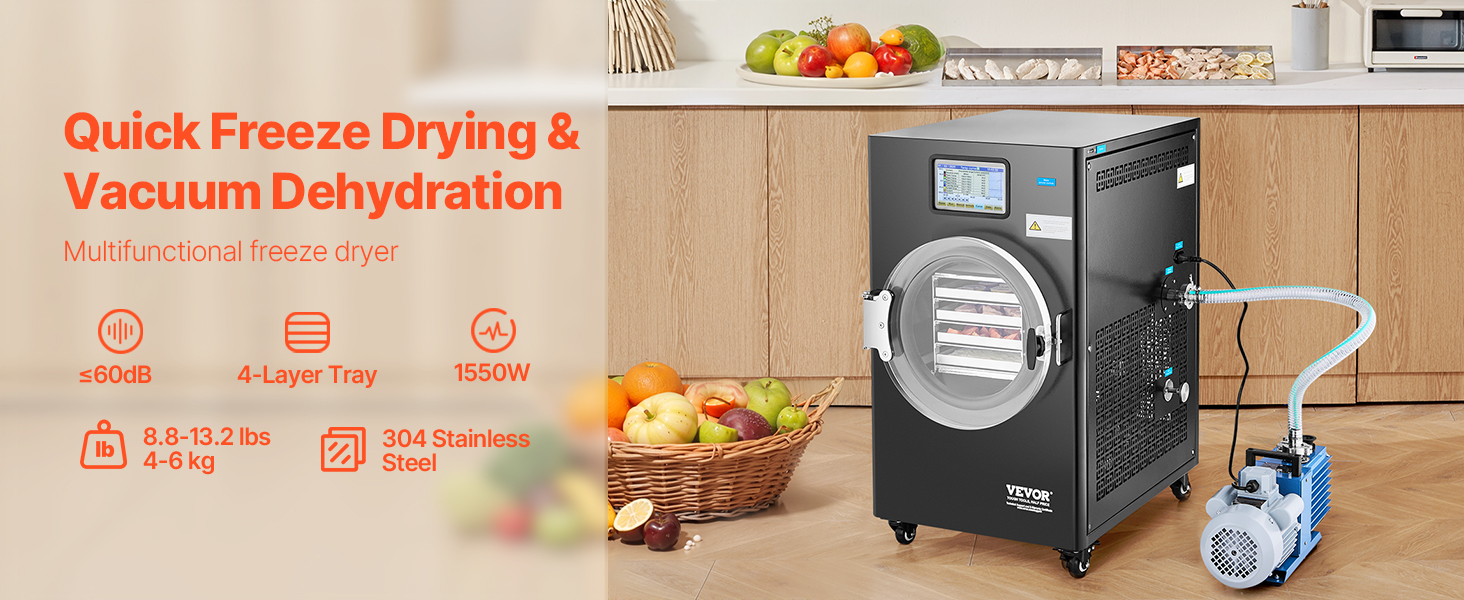 Vacuum Freeze Dryer 4-Layer Fruit Vegetable Freeze Drying Machine w ...