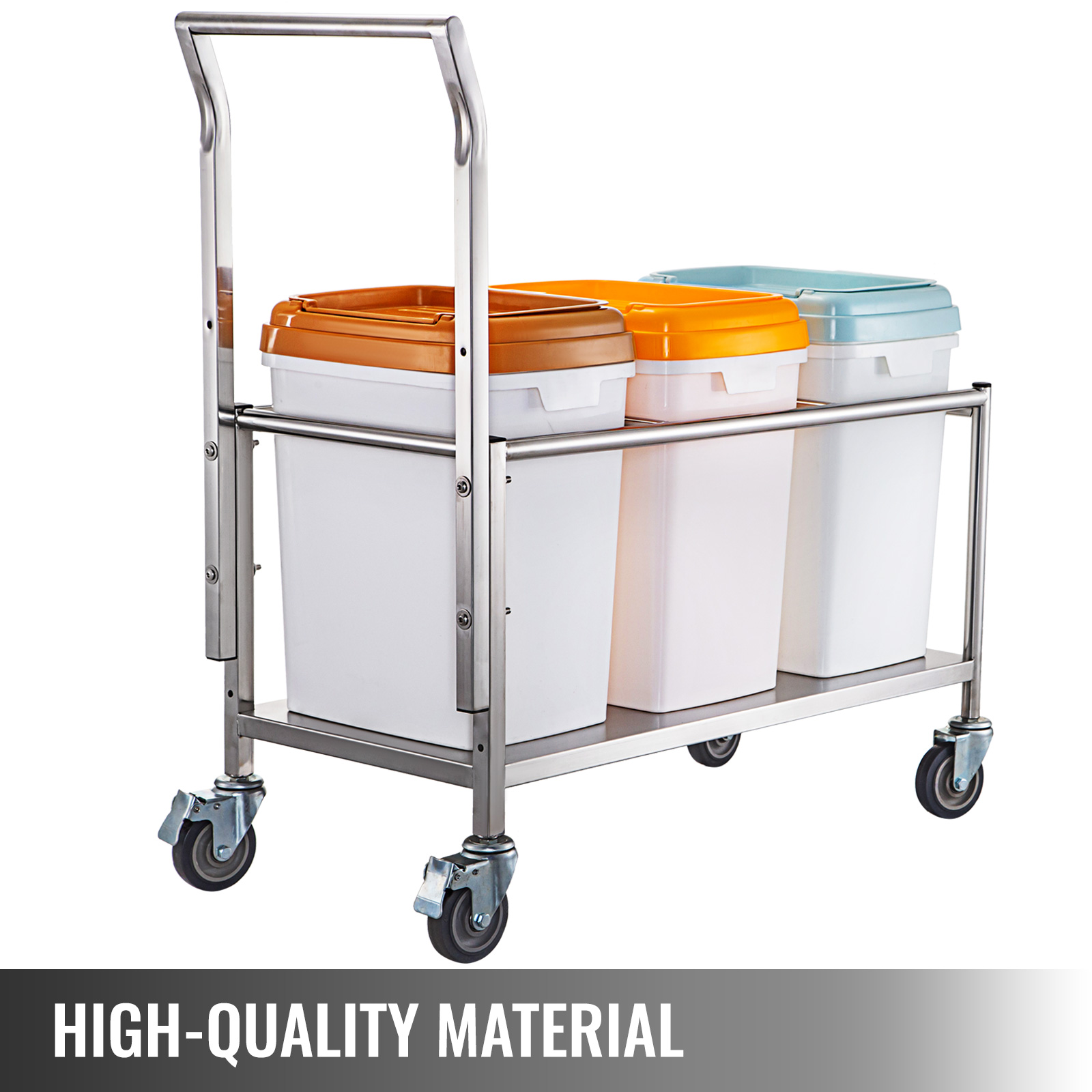 Vevor Triple Ingredient Bin Cart Ingredient Storage Bin 3 X 7.3 Gallon ...