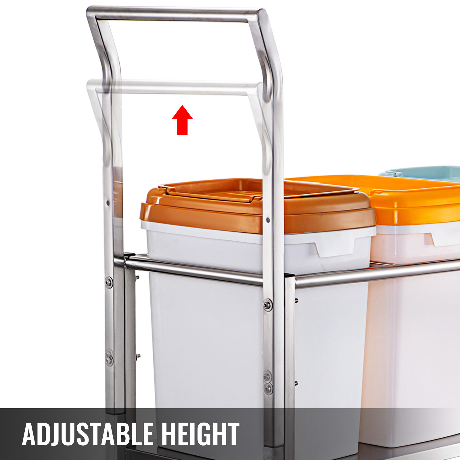 Vevor Triple Ingredient Bin Cart Ingredient Storage Bin 3 X 7.3 Gallon ...