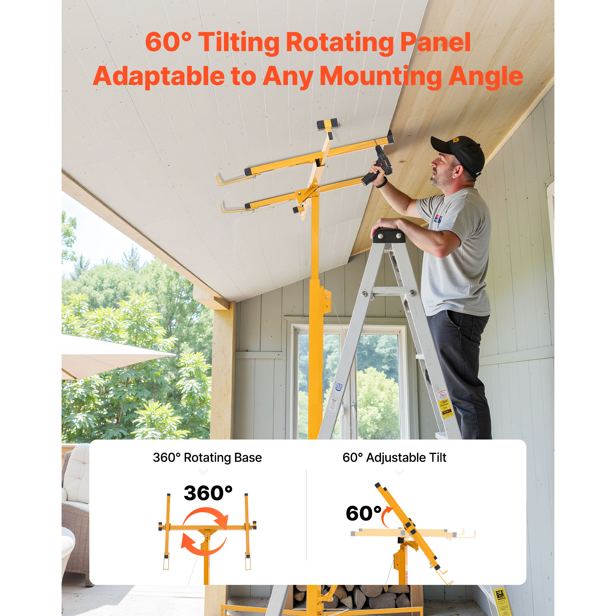 Mophorn 4877 mm Drywall Lift, Durable 68 kg Sheetrock Hoist with ...