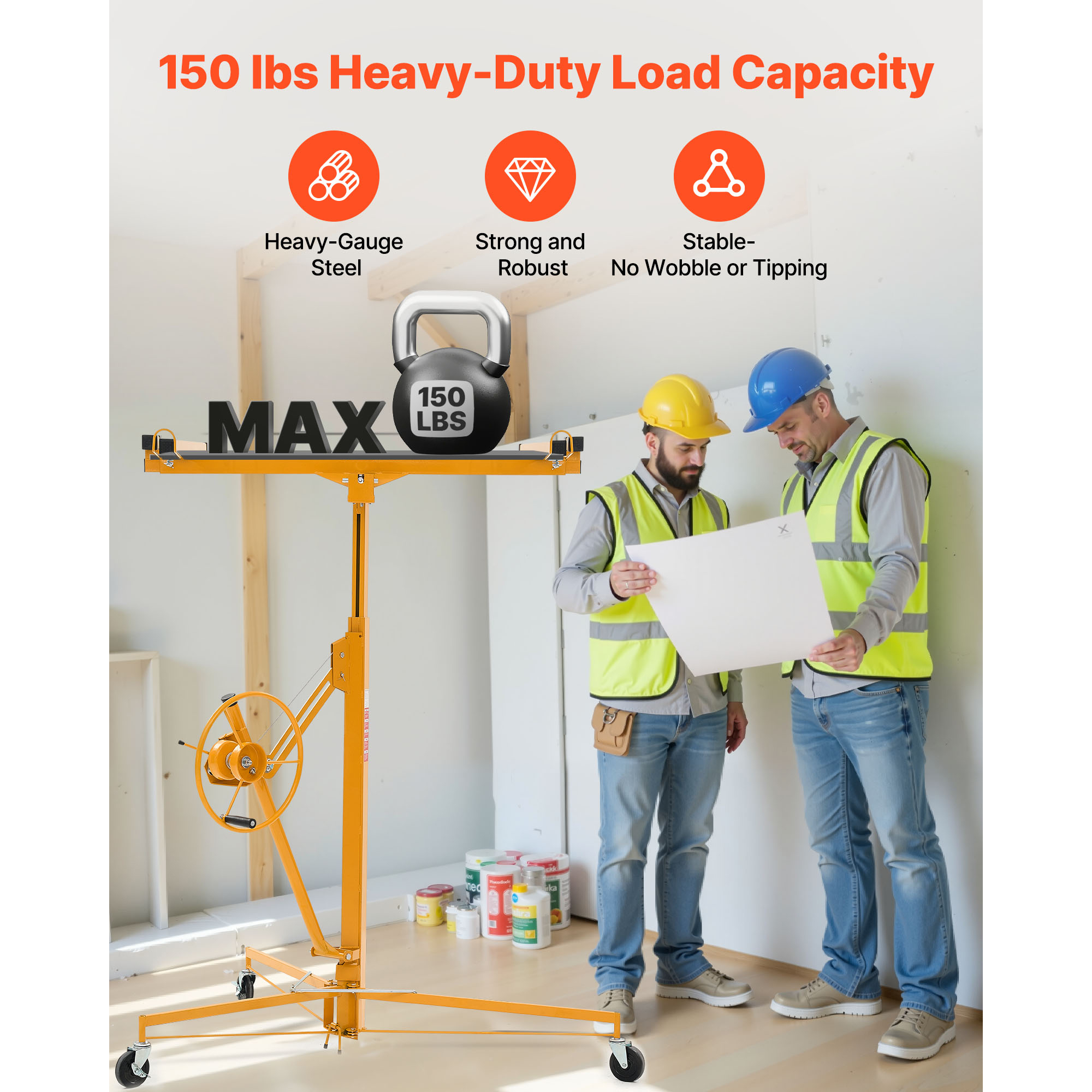 Mophorn 3353mm Drywall Lift, Durable 68 kg Sheetrock Hoist with ...