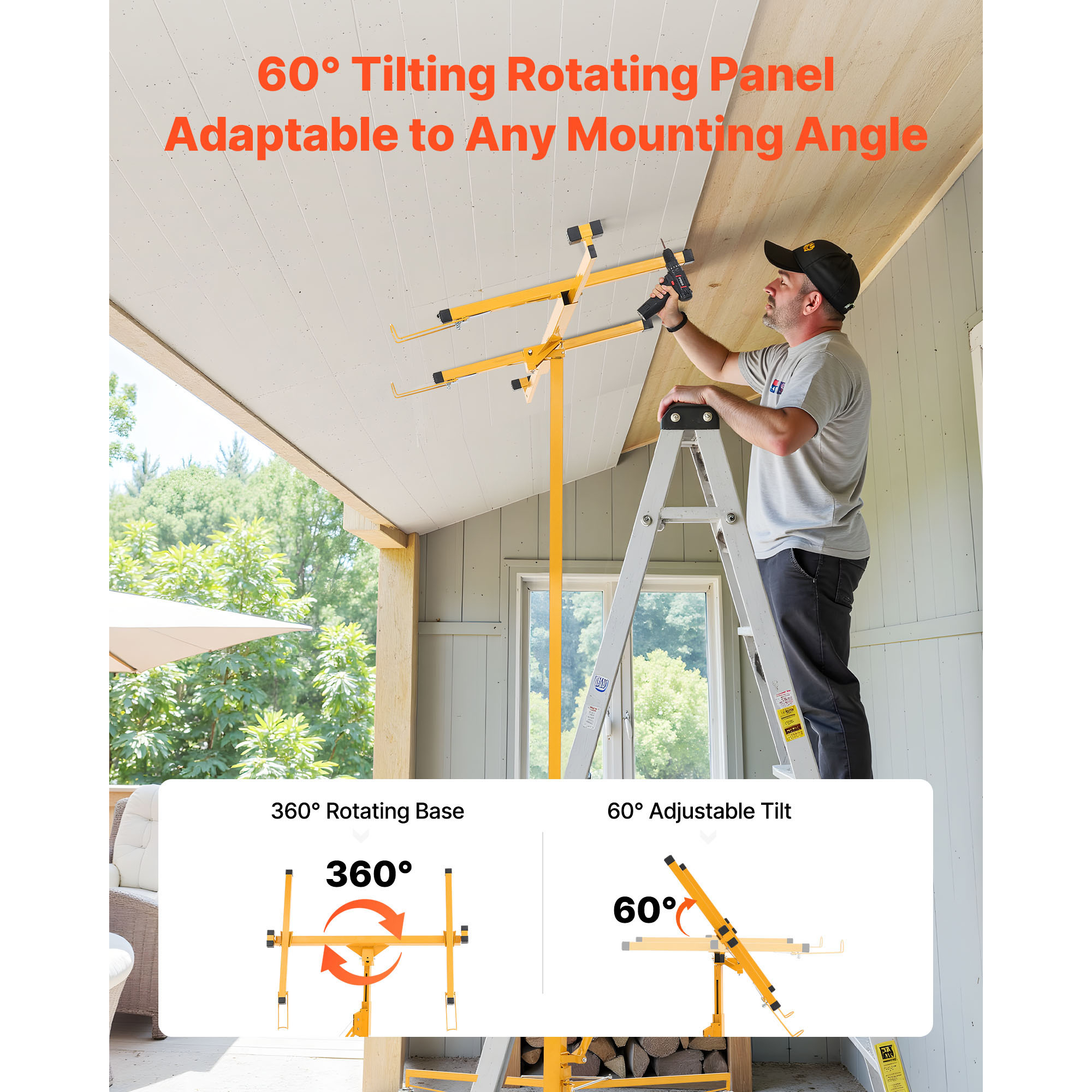 Mophorn 3353mm Drywall Lift, Durable 68 kg Sheetrock Hoist with ...