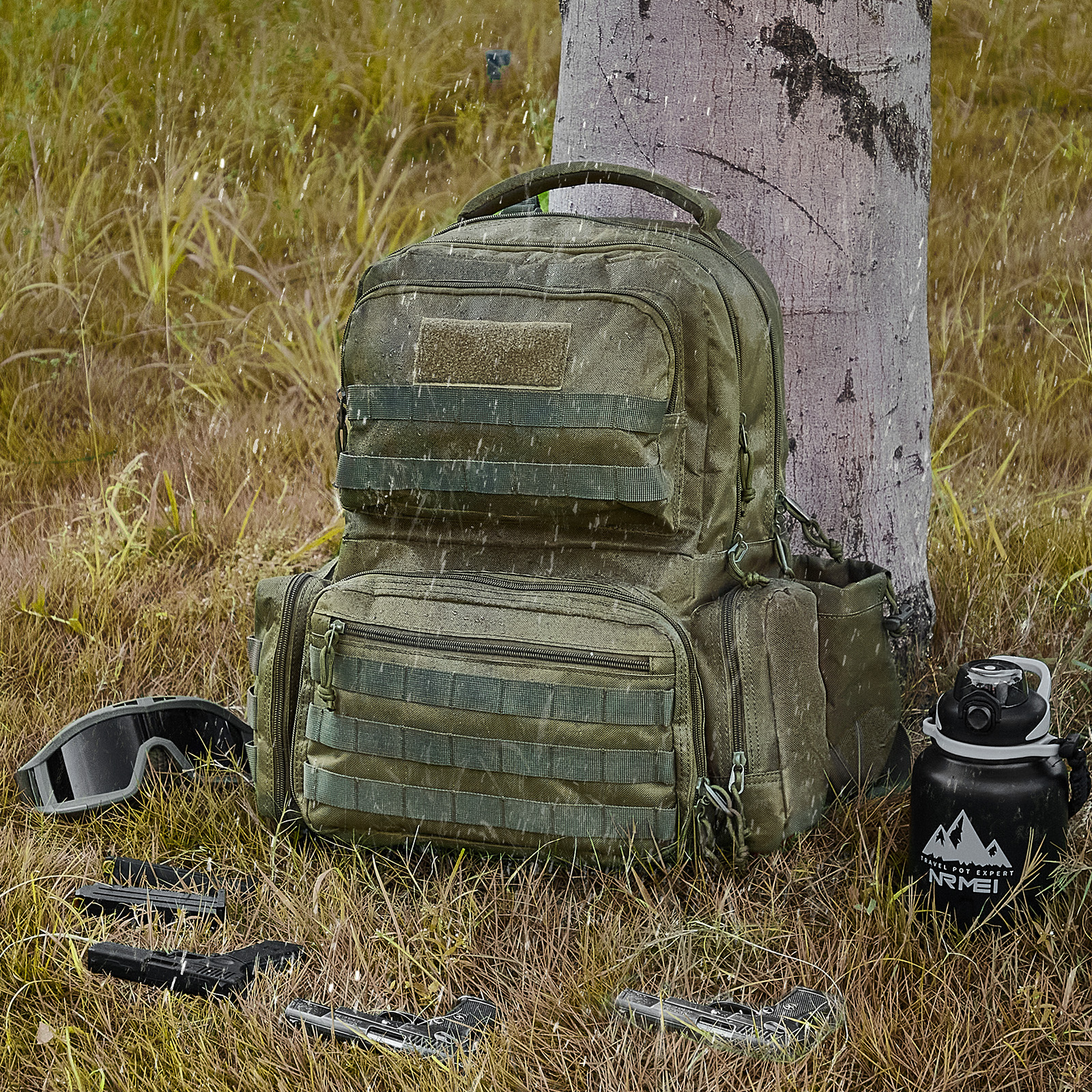 Uimoso Tactical Range Backpack for 6/2/4/3 Pistol Gun Backpack Green ...