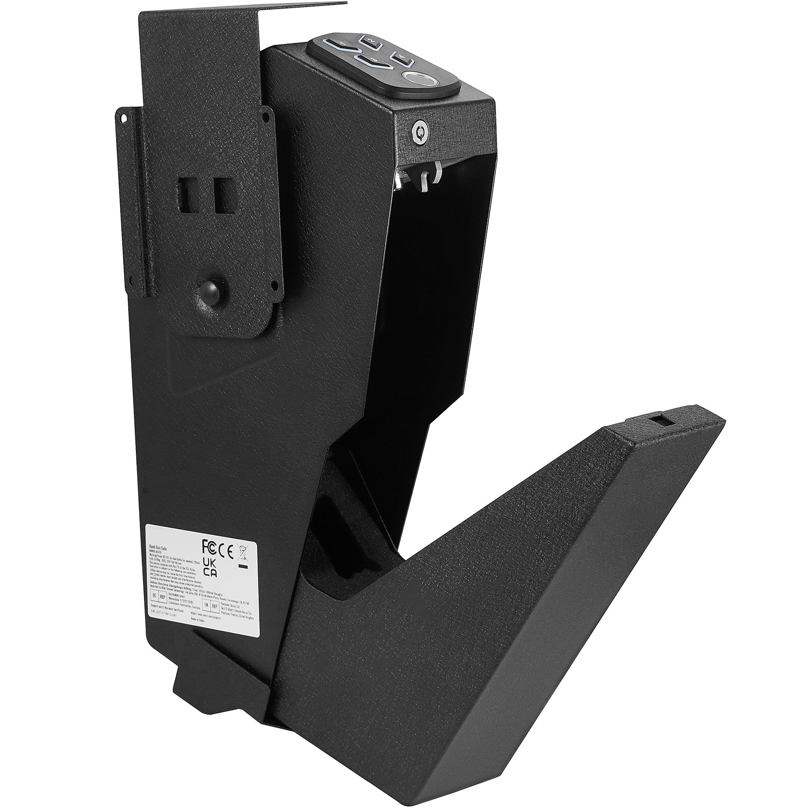 Uimoso Mounted Gun Safe for Pistols Biometric Gun Safe 3 Access Ways 1 ...