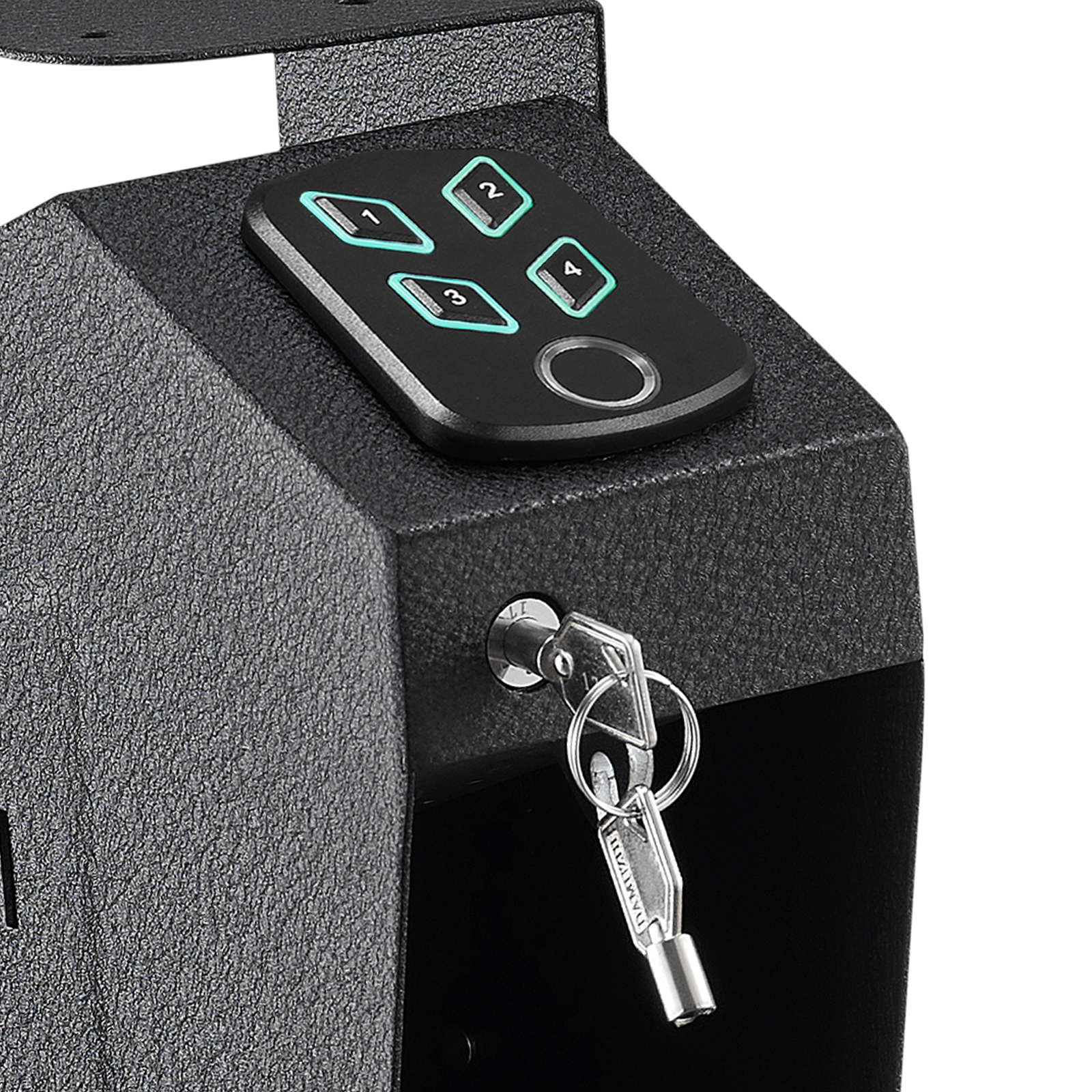 Uimoso Mounted Gun Safe for Pistols Biometric Gun Safe 3 Access Ways 1 ...