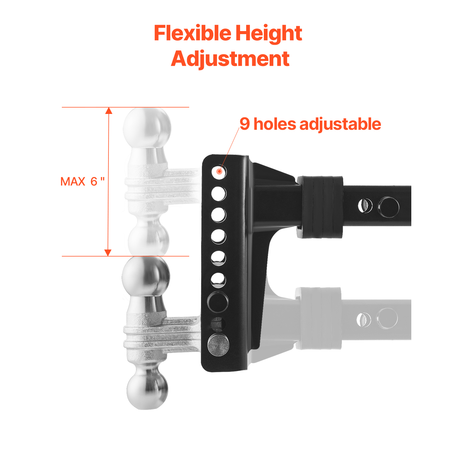 Mophorn Adjustable Trailer Hitch - Heavy Duty 6-Inch Drop, 21500 lbs ...