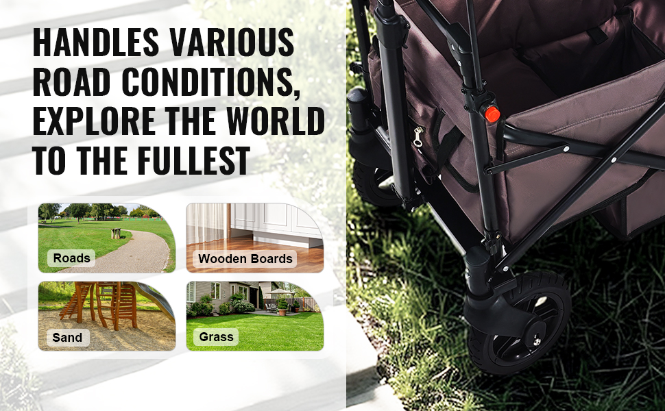 VEVOR Wagon Stroller for 2 Kids, Push Pull Quad Collapsible Stroller ...