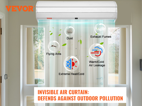 VEVOR 36" Commercial Indoor Air Curtain Super Power 2 Speeds 900CFM ...