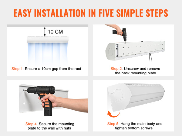 VEVOR 60" Commercial Indoor Air Curtain Super Power 2 Speeds 1500CFM ...