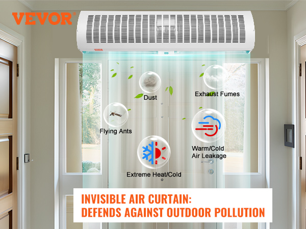 VEVOR 42" Commercial Indoor Air Curtain Super Power 2 Speeds 1350CFM ...