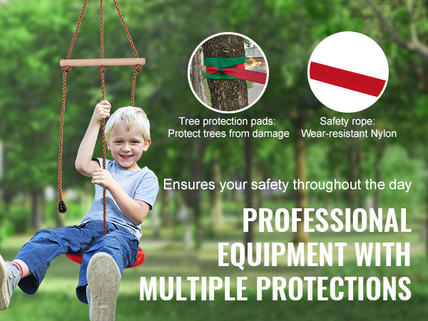 VEVOR Zipline Kit for Kids and Adult, 65 ft Zip Line Kits Up to 500 lb ...