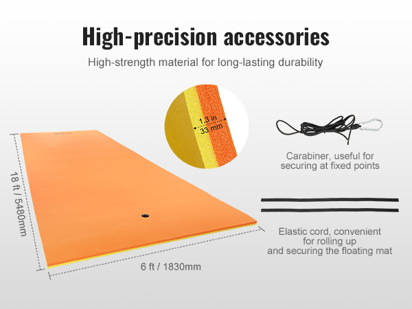 VEVOR Lily Pad Floating Mat, Large 18x6 FT Floating Water Pad, 3-Layer ...