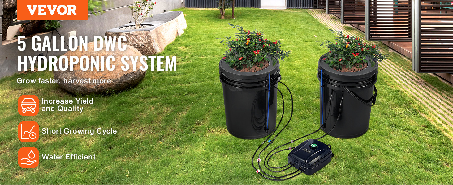 VEVOR DWC Hydroponics Grow System, Hydroponic Growing System with Top ...