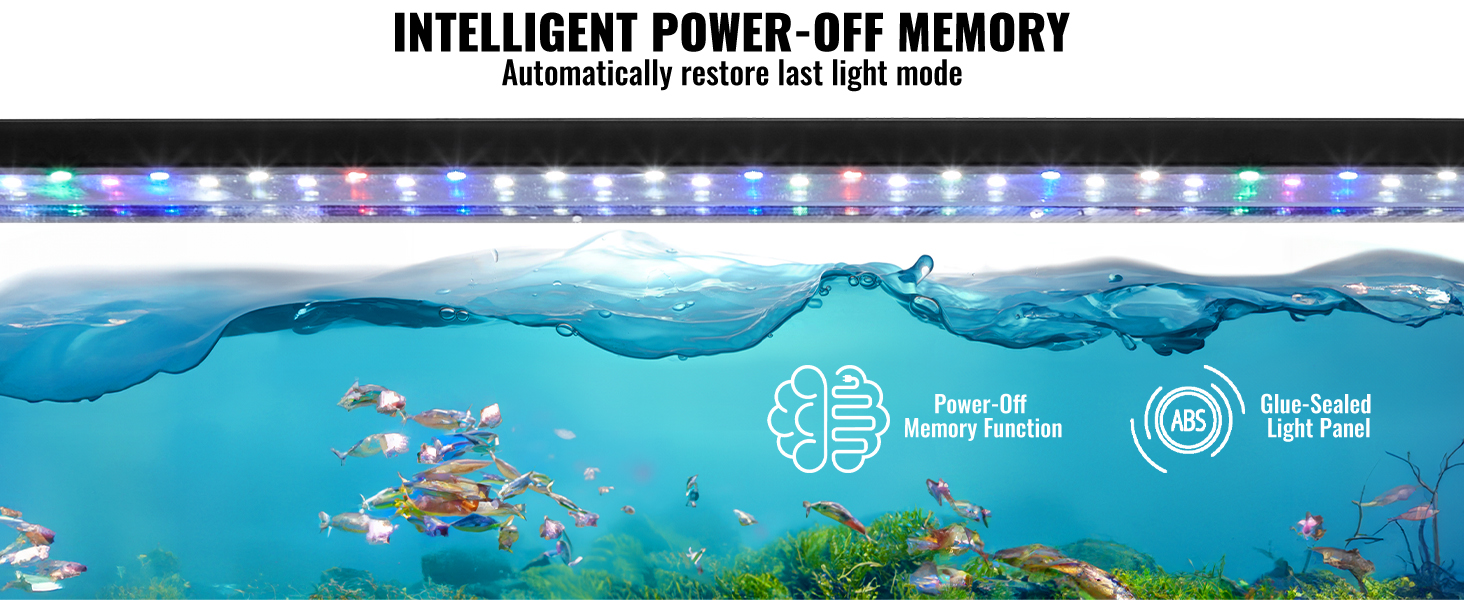 VEVOR Aquarium Light 18W Full Spectrum Aquarium LED Lights for 24"-30 ...