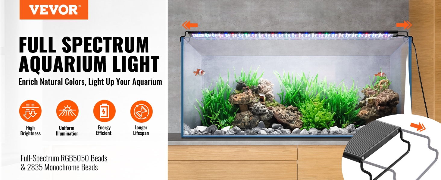 LED Aquarium Light Full Spectrum 18W Full Spectrum LED Aquarium Light ...