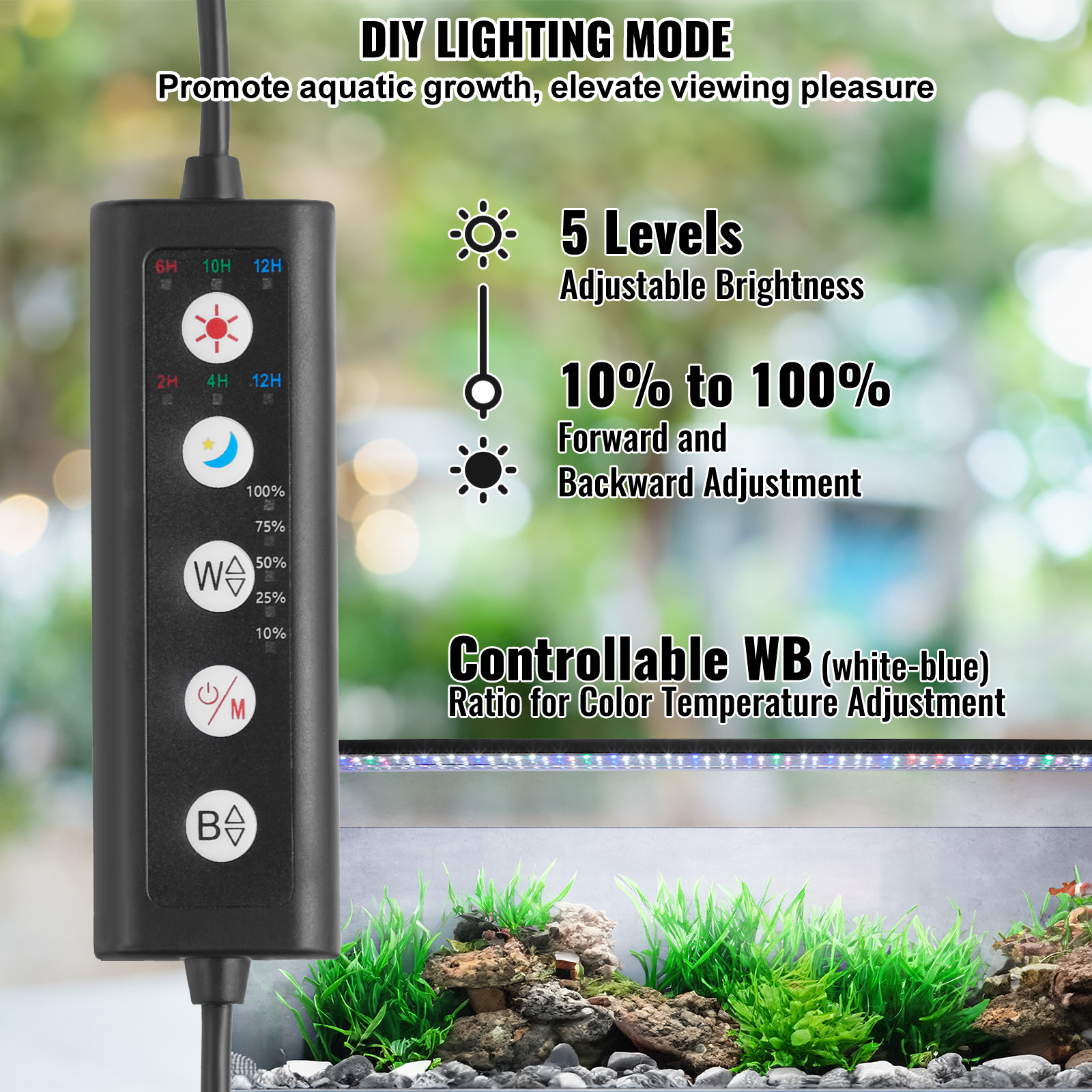 Aquarium Light 18/24/30/36/42/54 Inch Full Spectrum Fish Tank LED Light ...