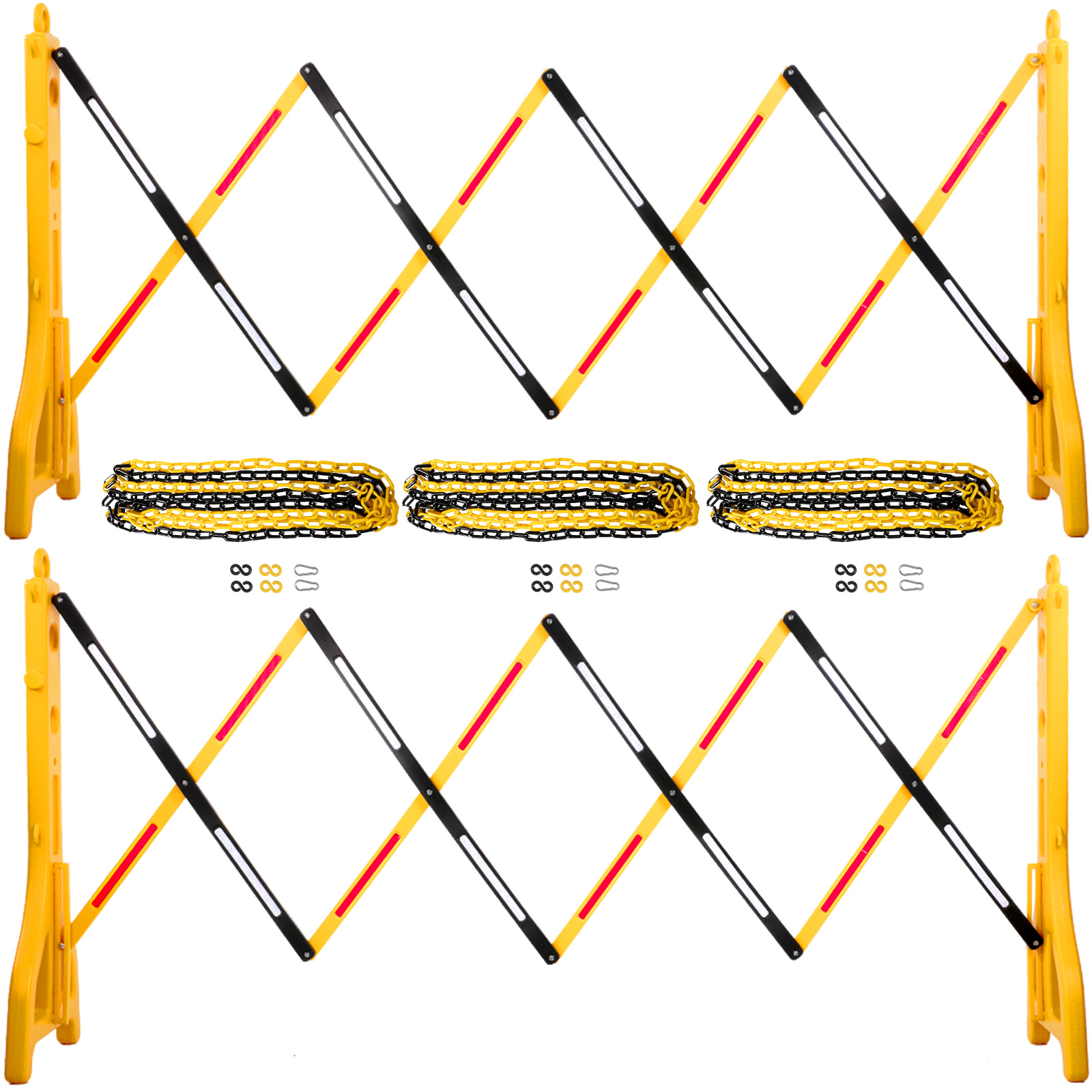 Vevor Expandable Mobile Barricade Expandable Barricade Fence 2pcs 8.3ft ...
