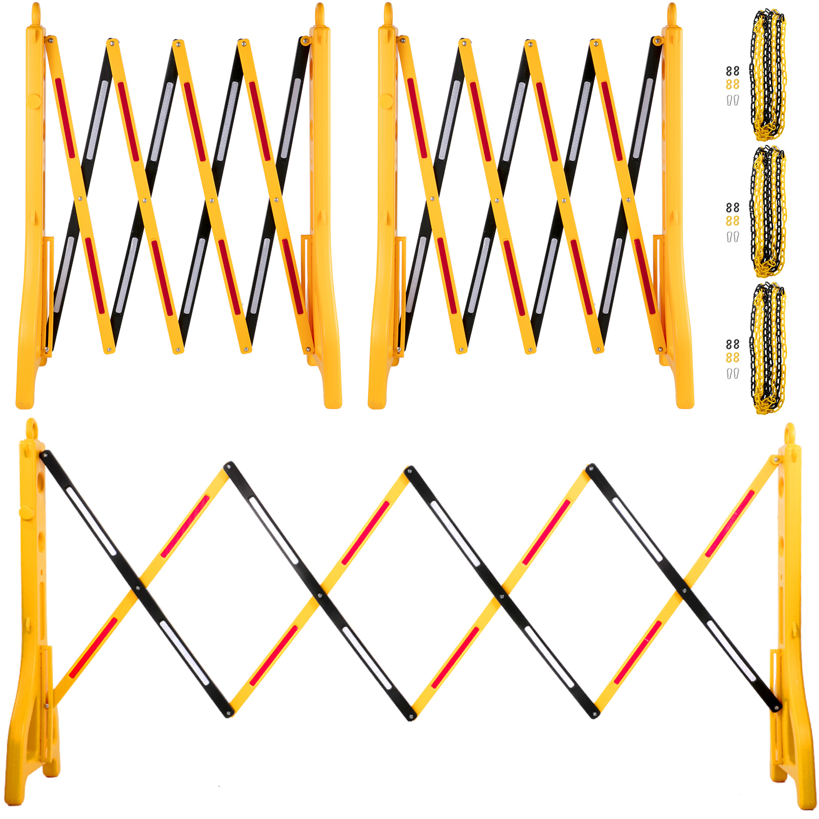 VEVOR VEVOR Expandable Mobile Barricade Trellis Fence 3pcs 2.5m W/ 3 ...