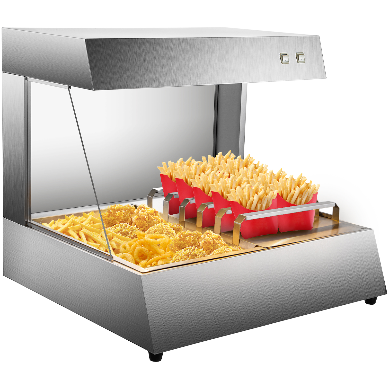 VEVOR French Fries Warmer Chips Fried Dish with Drainboard Shelf ...