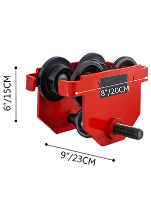 1t Push Beam Trolley Manual Roller Trolley Dual Wheels Push Trolley ...