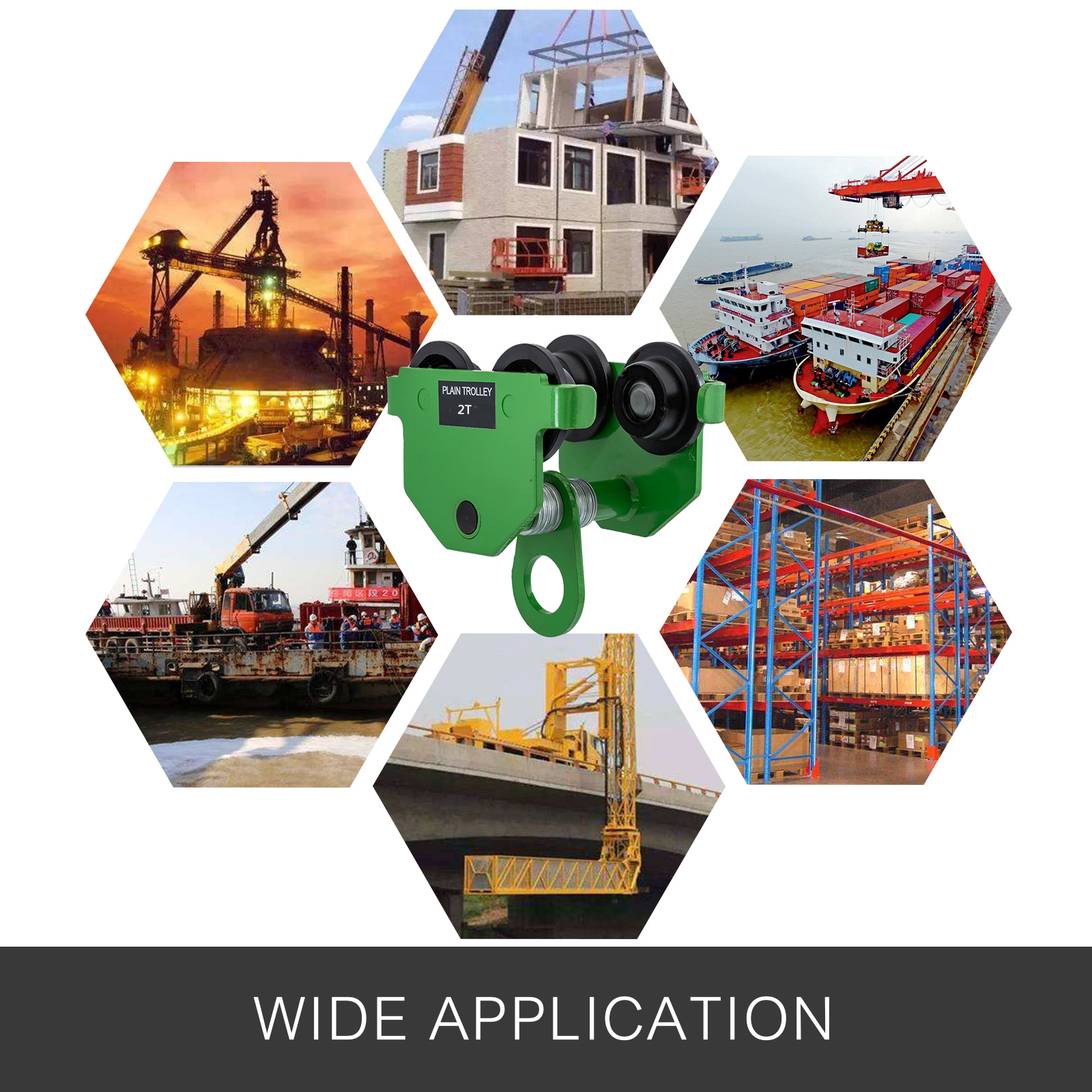 2t/4400lbs Push Beam Trolley Carro Manual Con 3m/10ft Cadena | VEVOR ES