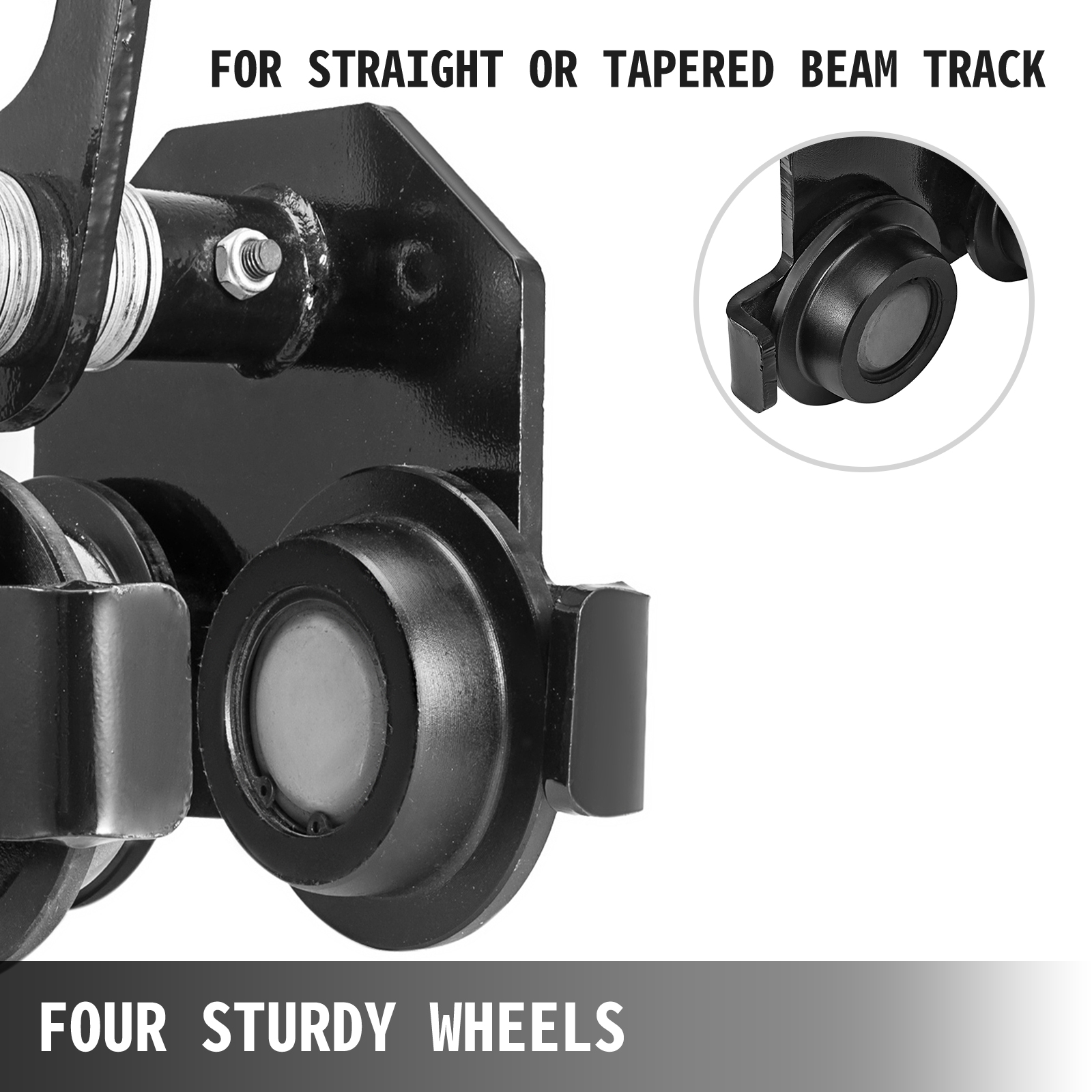 3 Ton Push Beam Track Roller Trolley Heavy Loads Garage Hoist I-beam ...