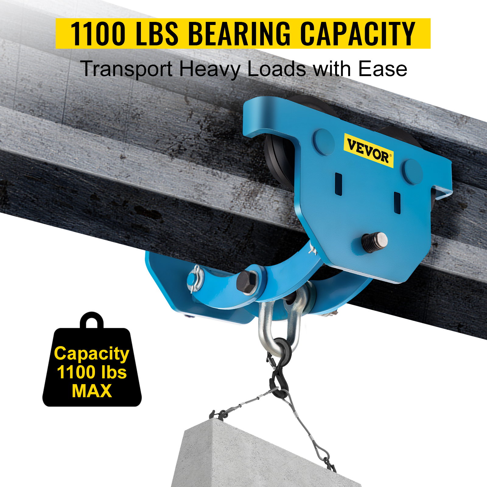 VEVOR Manual Trolley, 1100LBS/0.5Ton Load Capacity Beam Trolley, 2.8-5 ... VEVOR Manual Trolley, 1100LBS/0.5Ton Load Capacity Beam Trolley, 2.8-5 ...