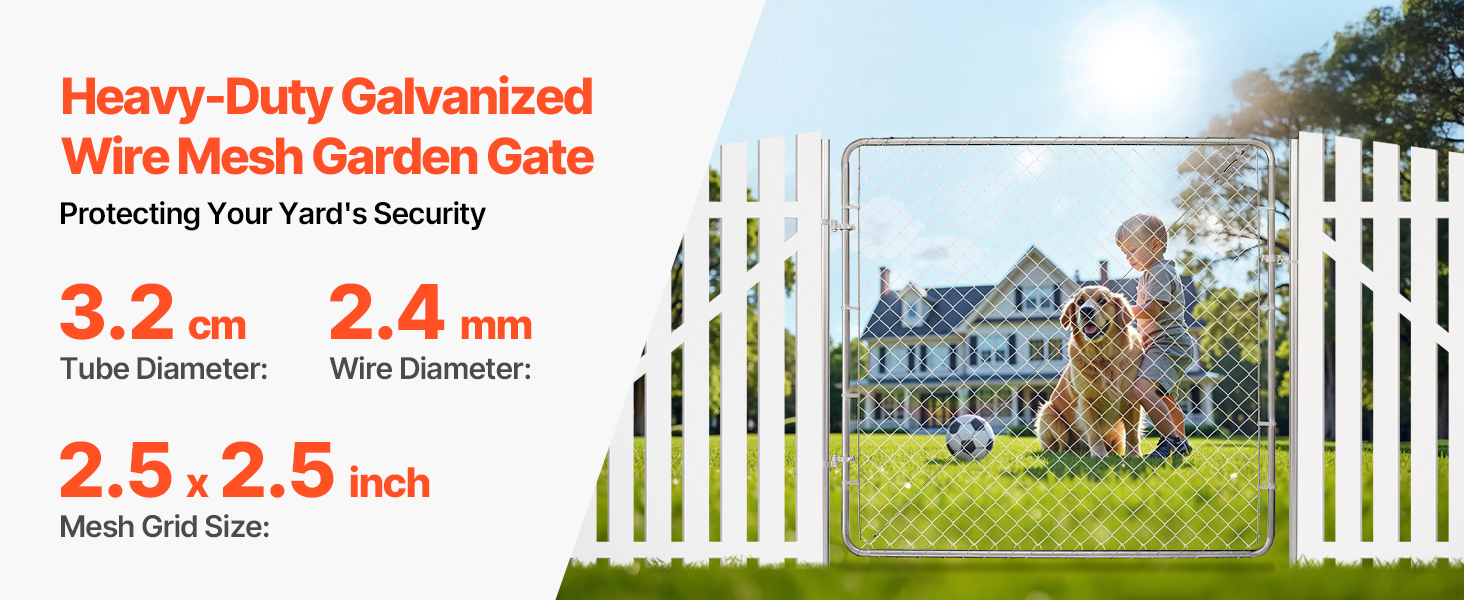 VEVOR Puerta de cerca de alambre de cadena apta para cerca de jardín de ...