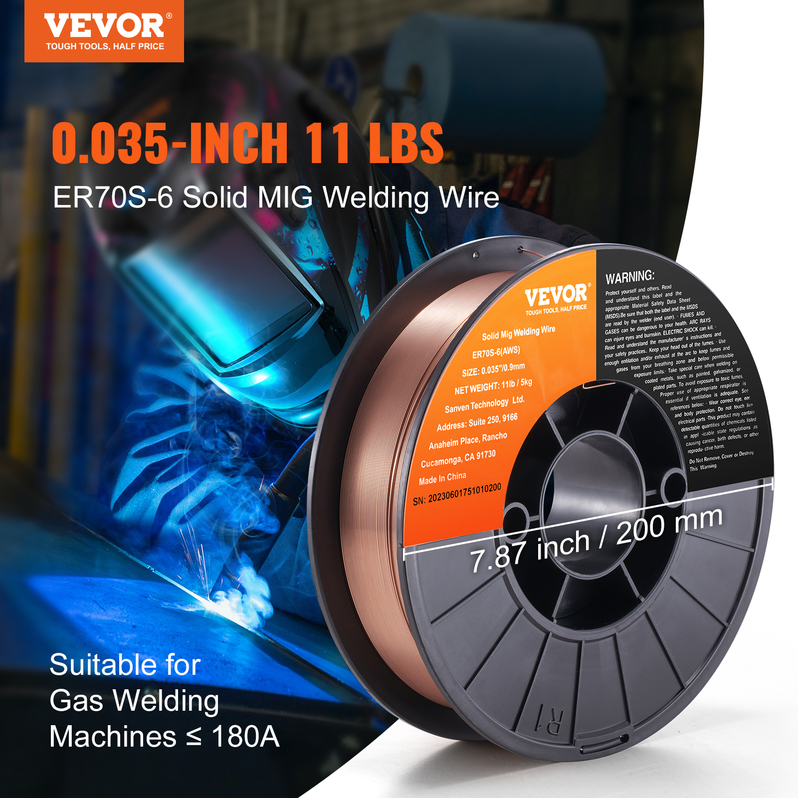 Uimoso 0.03"/0.035" 11LBS Solid & 0.03"/0.035" 10LBS Flux Core MIG ...