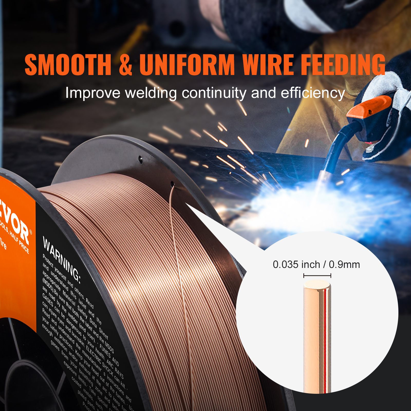 Uimoso 0.03"/0.035" 11LBS Solid & 0.03"/0.035" 10LBS Flux Core MIG ...