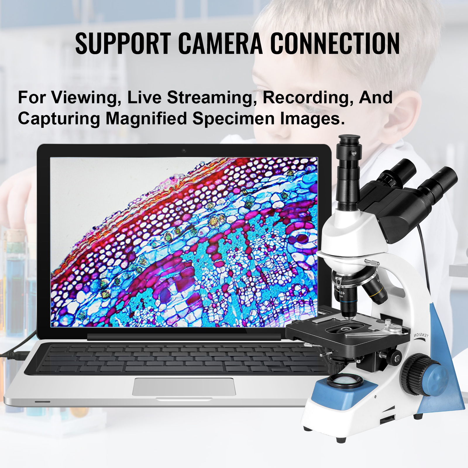 Vevor Trinocular Compound Microscope Compound Light Microscope 40x ...