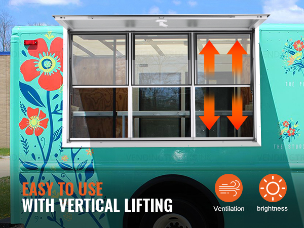 VEVOR Concession Window 60"x36", Aluminum Alloy Food Truck Service ...