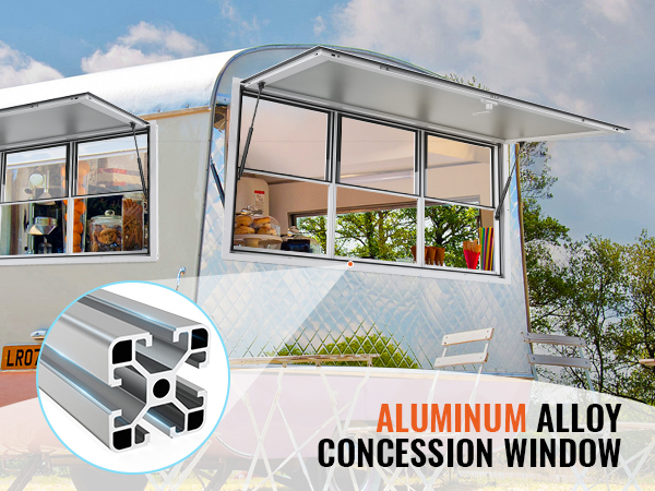 VEVOR Concession Window 60"x36", Aluminum Alloy Food Truck Service ...