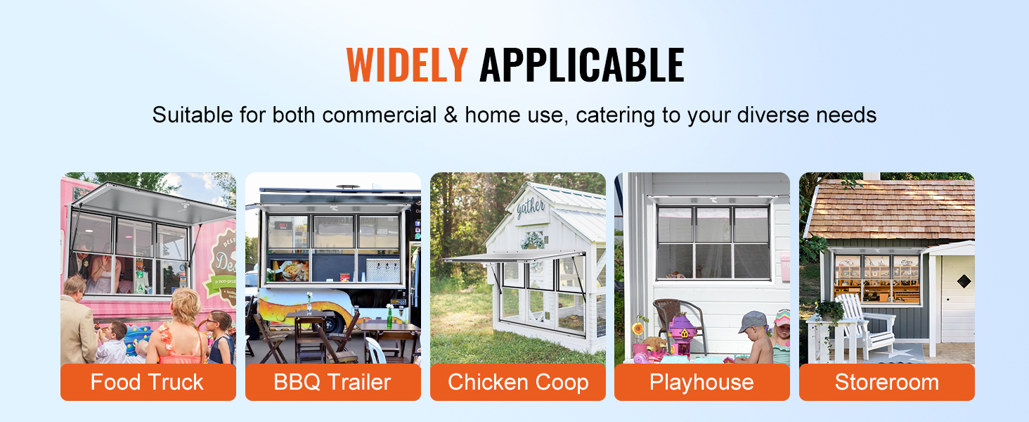 VEVOR Concession Window 60"x36", Aluminum Alloy Food Truck Service ...