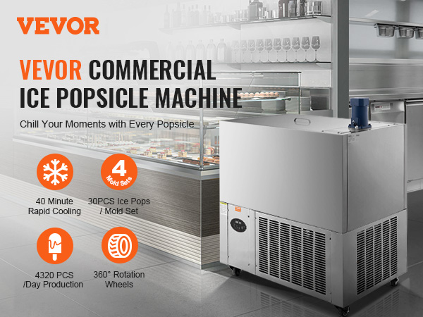 VEVOR Commercial Popsicle Machine 4 Mold Set - 120 PCS Ice Pops Making ...