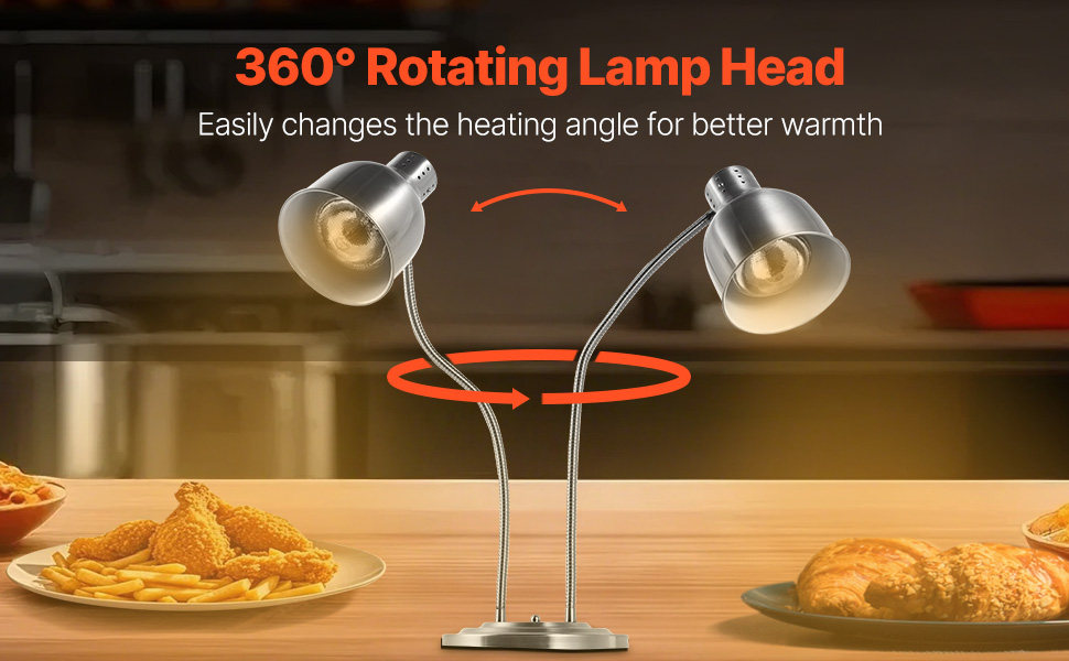 Commercial Food Heat Lamp 2-head Electric Catering for Food Restaurant ...