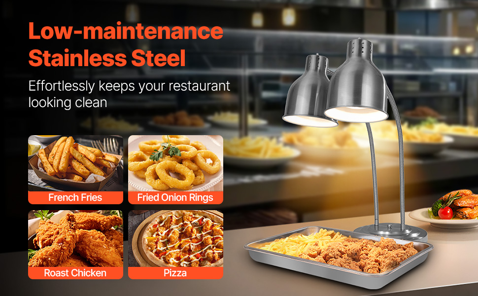 Commercial Food Heat Lamp 2-head Electric Catering for Food Restaurant ...
