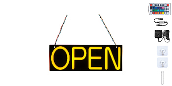 VEVOR LED Open Sign, 22" x 20" Neon Open Sign for Business, Multiple ...