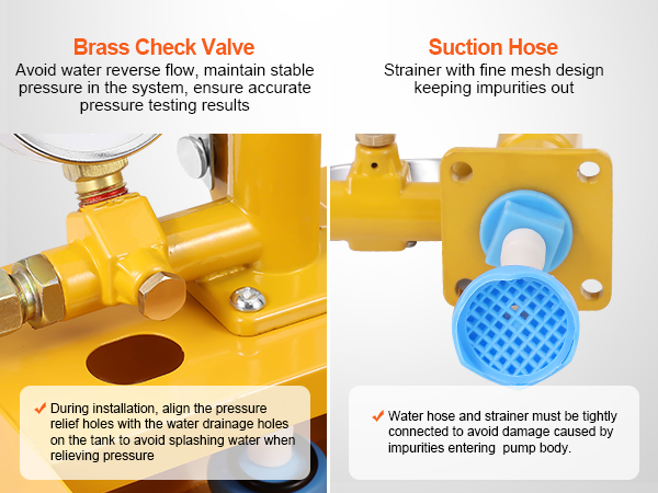 VEVOR Hydrostatic Test Pump, Max 25 bar/362 PSI, Single Valve Hydraulic ...