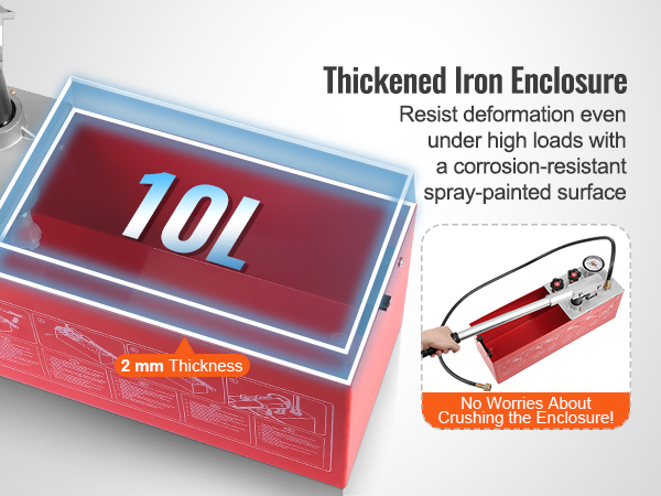 VEVOR Hydrostatic Test Pump, Max 25 bar/362 PSI, Dual Valve Hydraulic ...